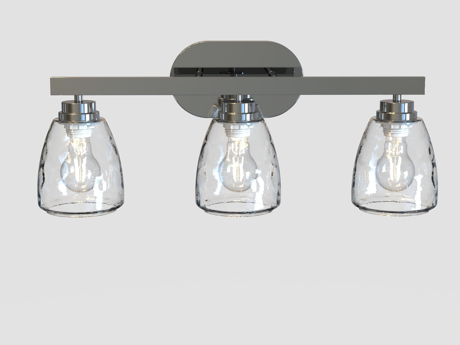 Bathroom Light Fixtures, Chrome Vanity Light Fixtures Over Mirror Wall ...