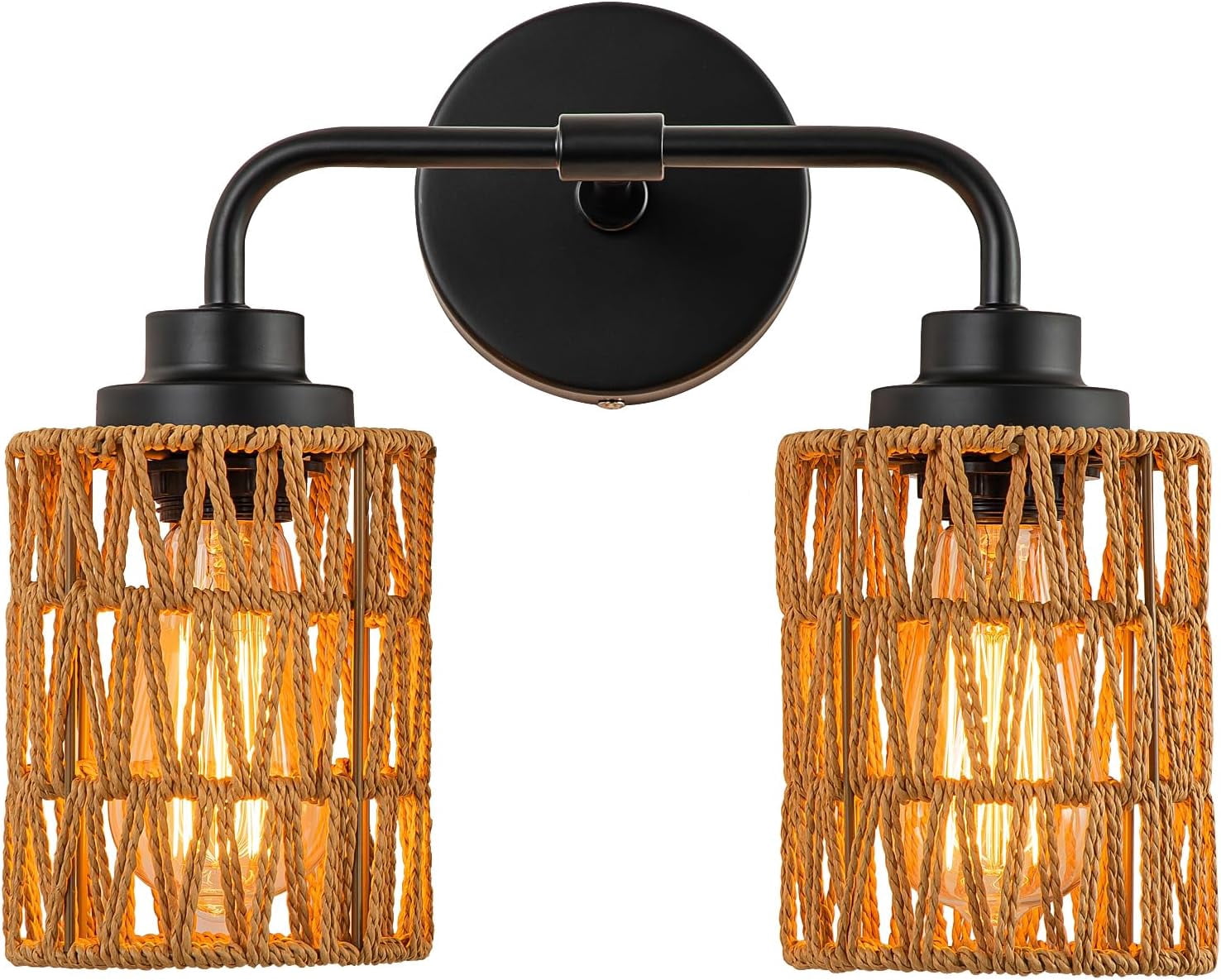 Bathroom Light Fixtures, Rustic 2-Light Vanity Lights Over Mirror ...