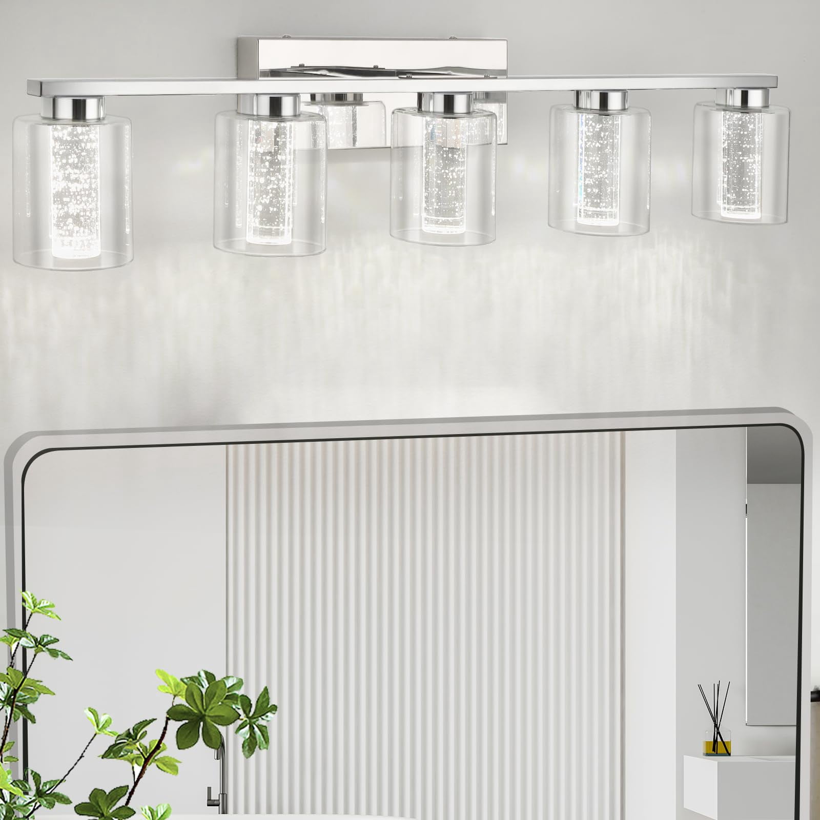 Bathroom Light Fixtures, Vanity Lights Crystal Bubble Clear Glass ...
