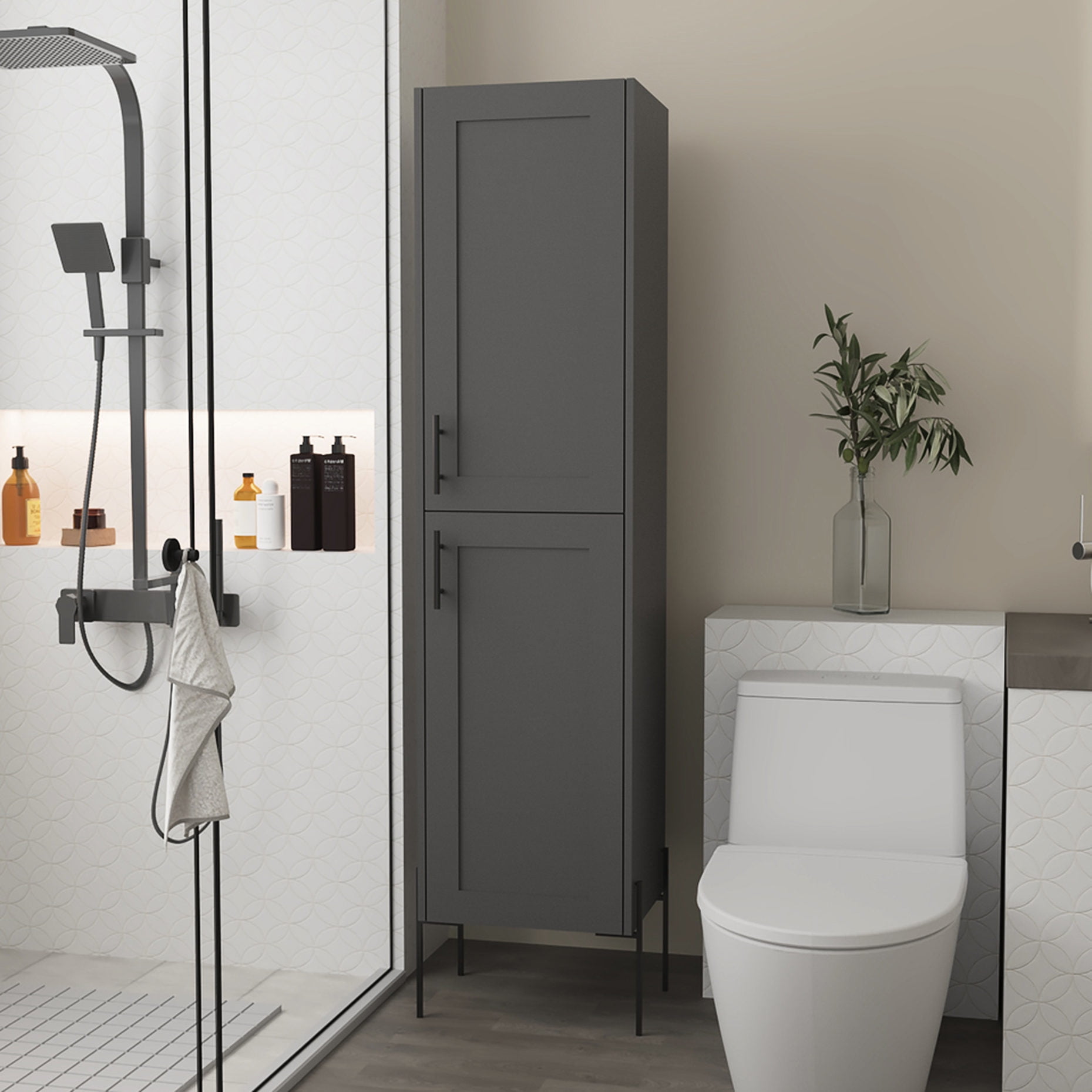 Bathroom Linen Cabinetry | Spacious Solution for Bathroom Storage ...