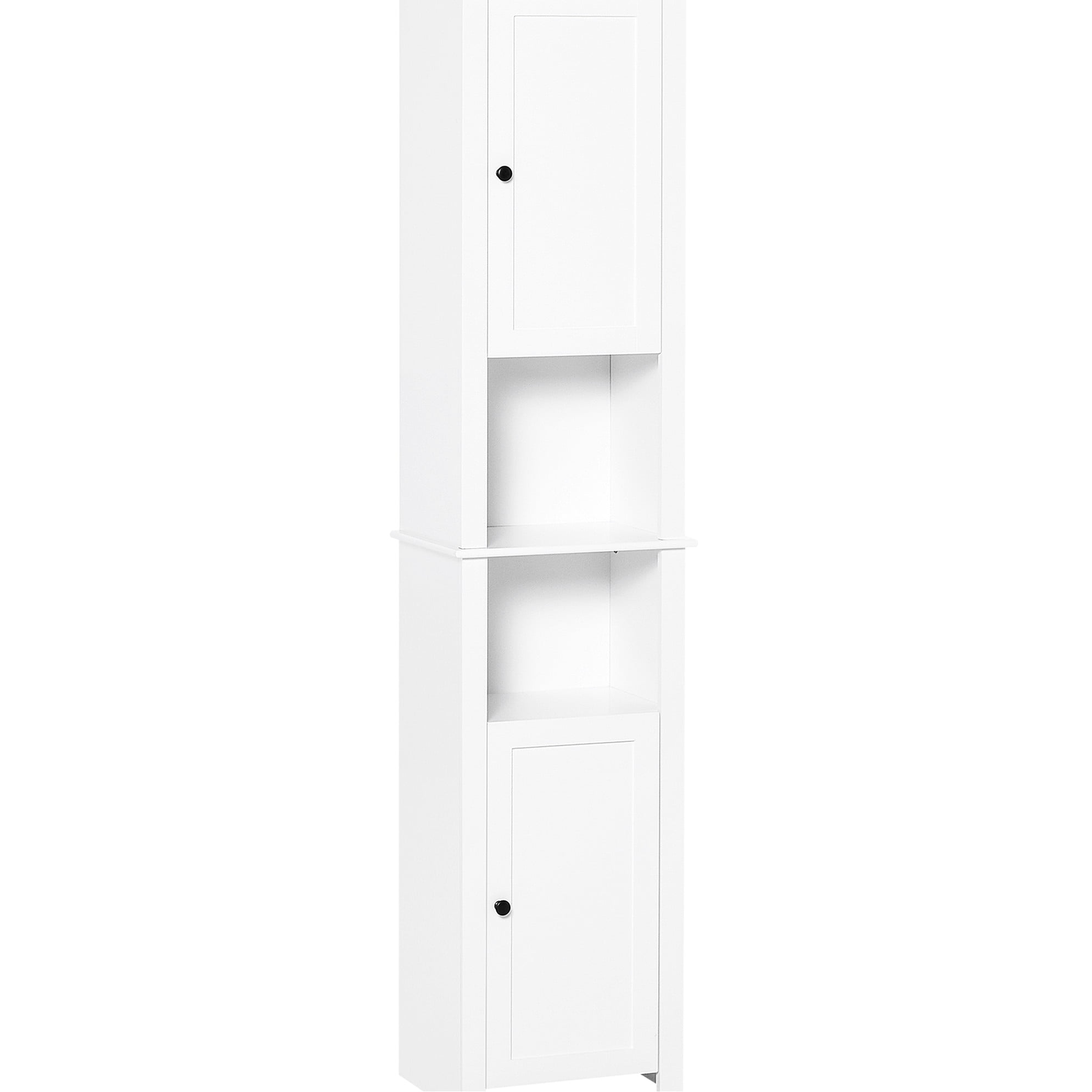 Bathroom Linen Storage Cabinet - Tall Freestanding Tower With 2 Shelf ...