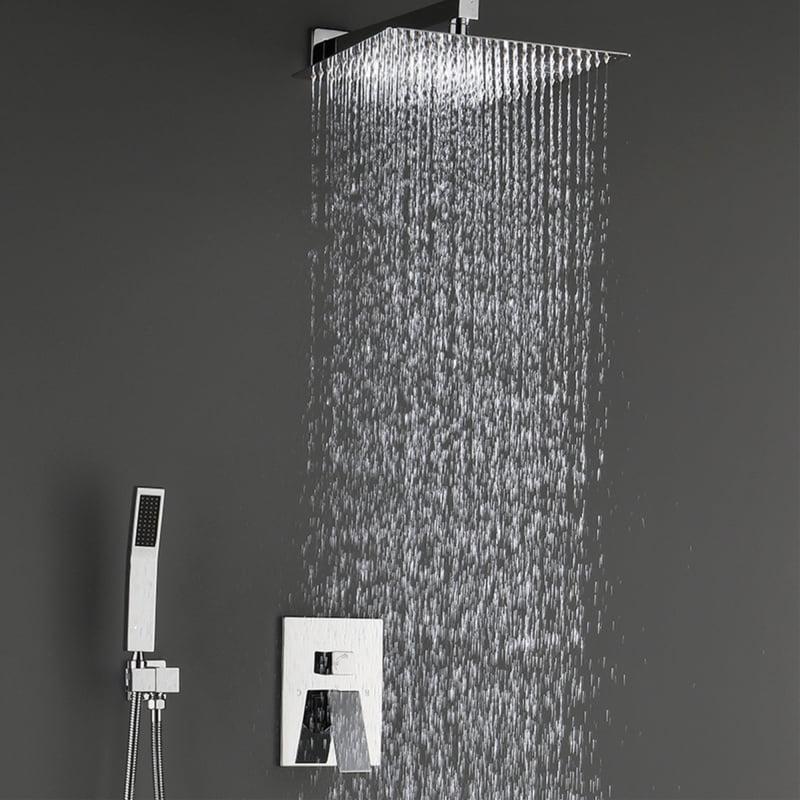Bathroom Luxury Rain Mixer Combo Set Wall Mounted Rainfall Shower Head ...