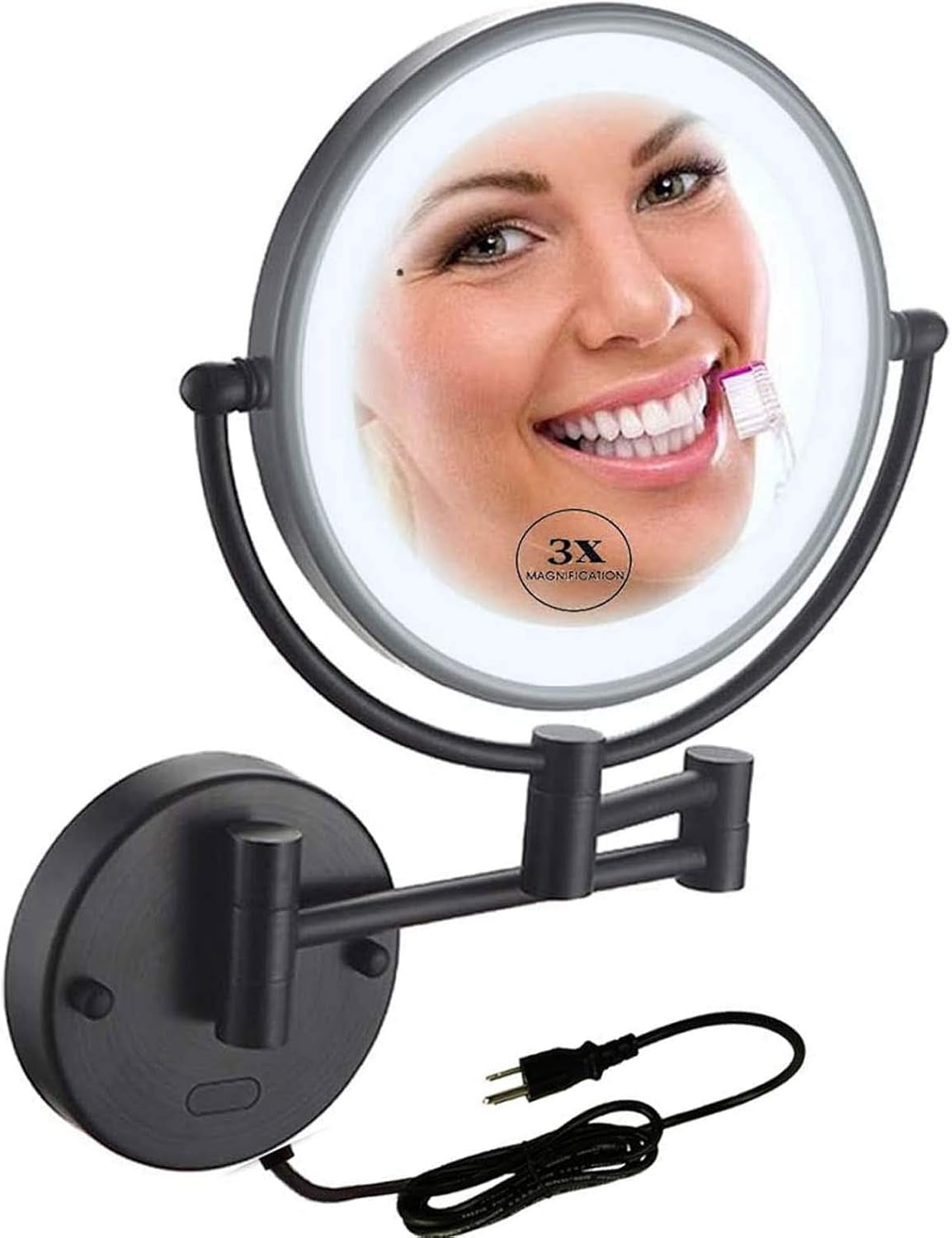 Bathroom Makeup, 3X Round Magnifier 360 Rotation,Make Your Details Look ...