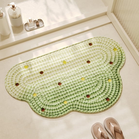 Bathroom Mat – Absorbent Floor Mat for Bathroom Bedroom Entry,Green ...