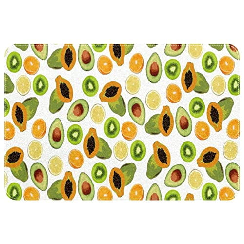 Bathroom Mat Cute Papaya Lemon Orange Avocado Kiwi Fruit Shower Mats ...