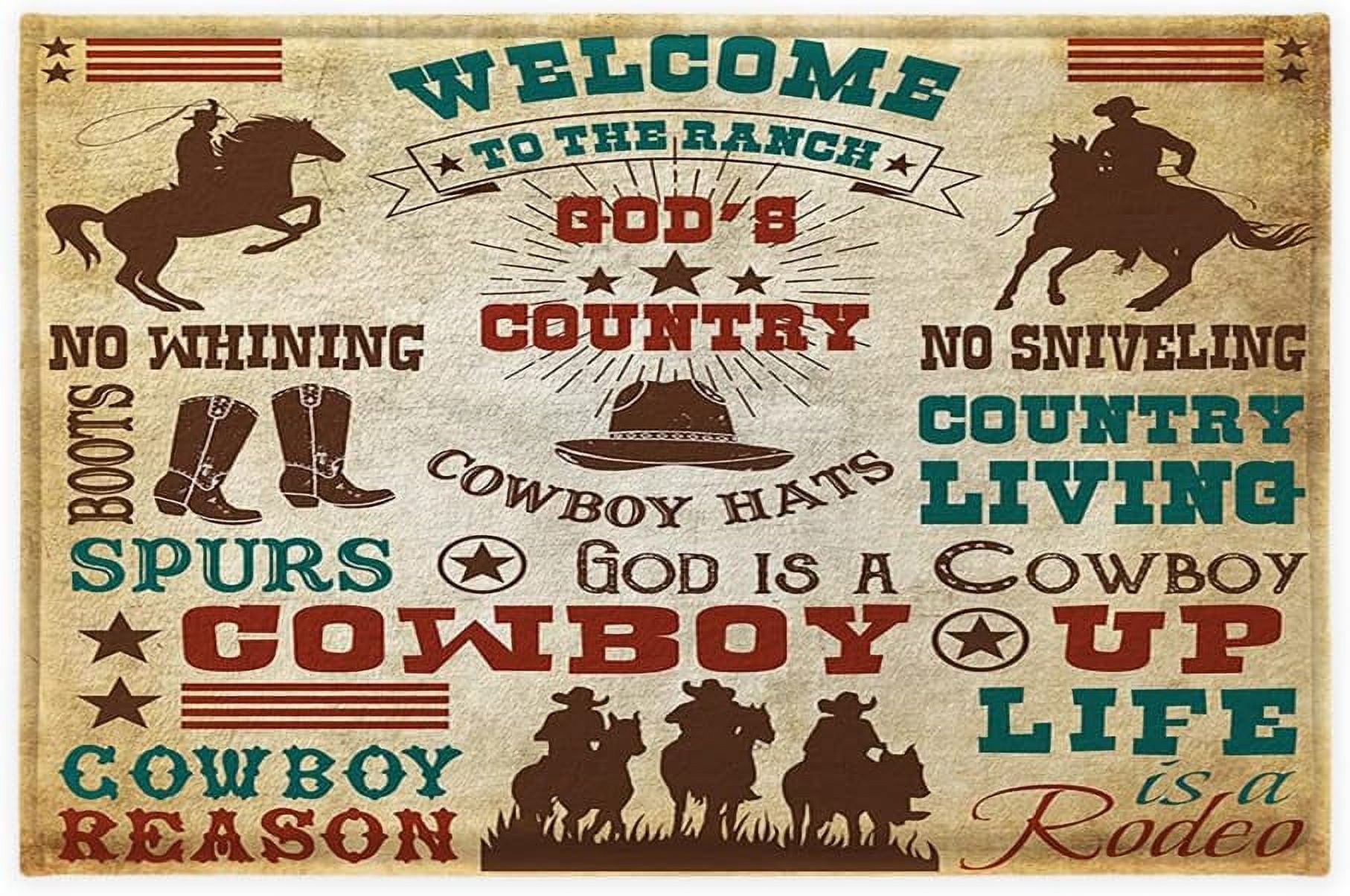 Bathroom Mat Cute Retro Ranch Southwestern Texas Star Western Rodeo ...