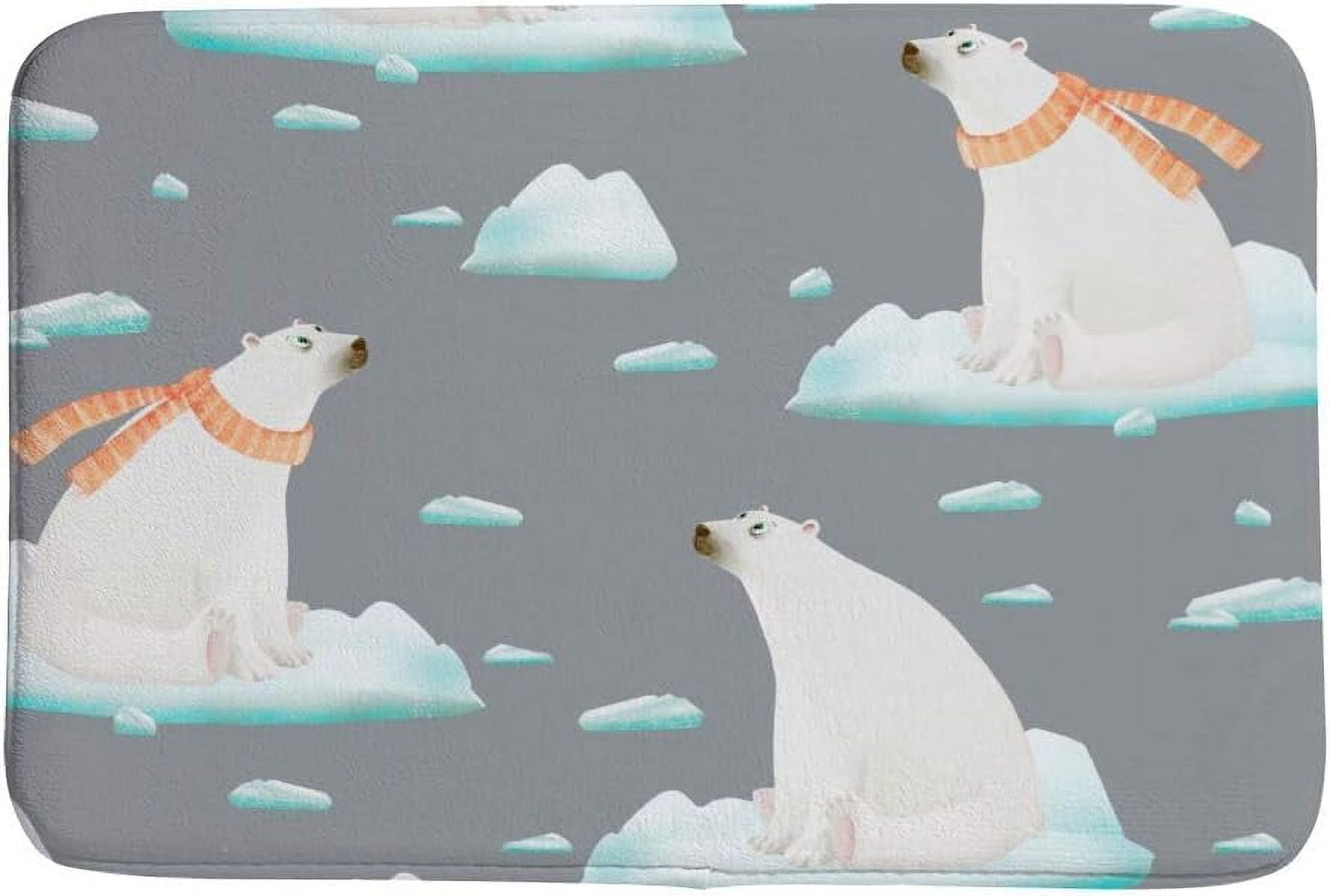 Bathroom Mat Door Rugs Floor Mat Bathroom Carpet Super Cozy Cute Polar ...