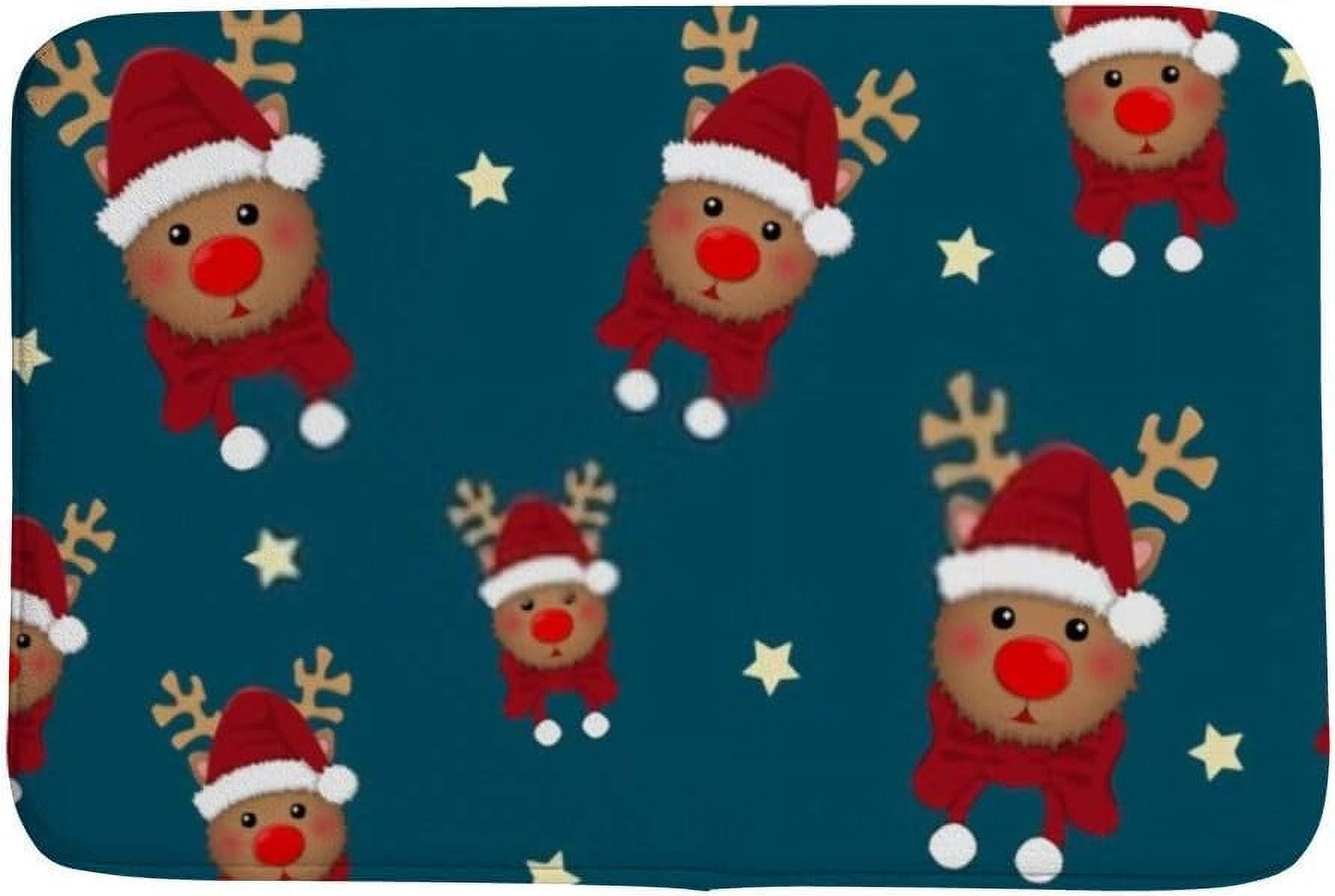 Bathroom Mat Door Rugs Floor Mat Bathroom Carpet Super Cozy Reindeer ...