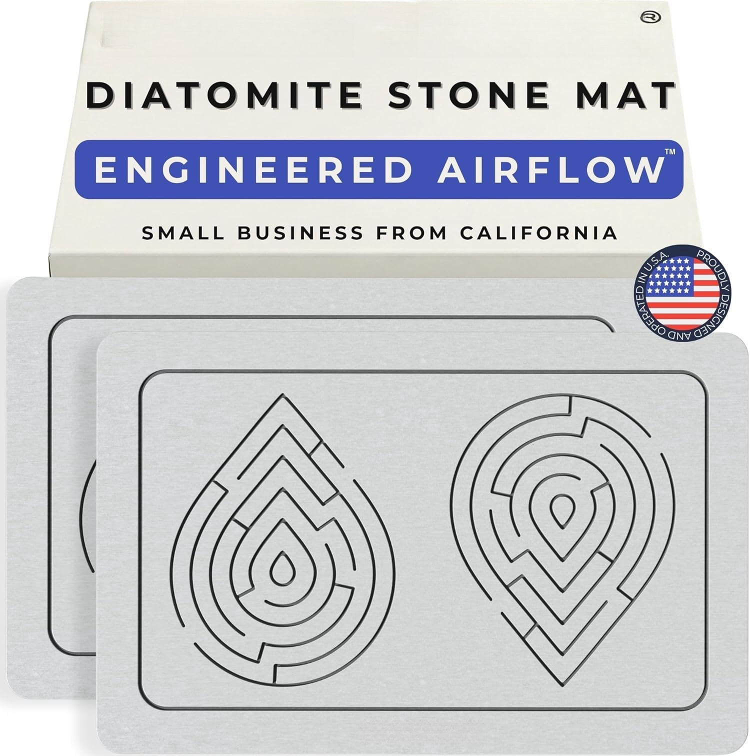Bathroom Mat Set (2 Pack) [The Dry System] - Stone Bath Mats for ...