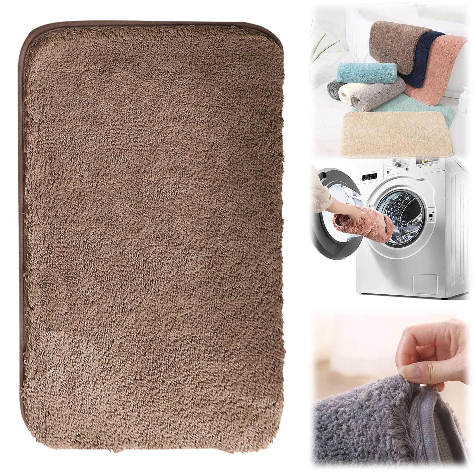 Bathroom Mat Soft Fuzzy Warm Extra Thick Plush Absorbent For Bathroom ...