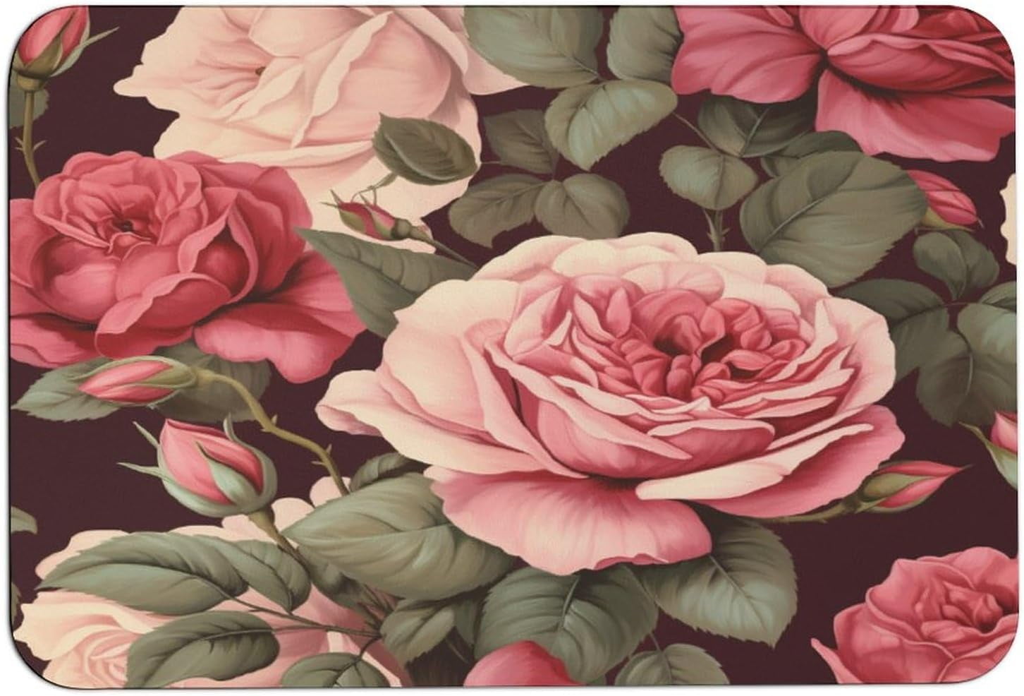 Bathroom Mats Vintage Elegant Popular Rose Floral Shower Rug Vintage ...