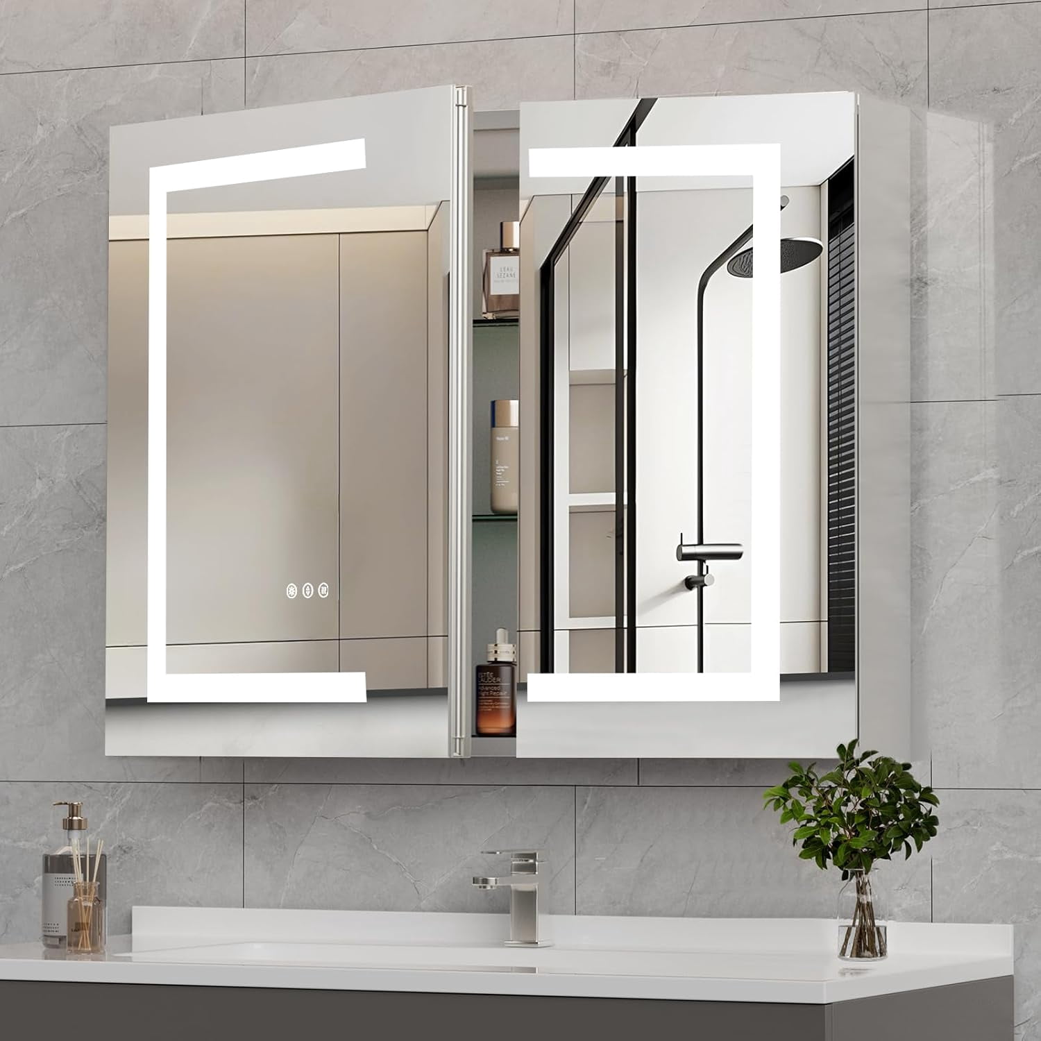 Bathroom Medicine Cabinet with Mirror 20x26 Recessed or Wall Mirror ...