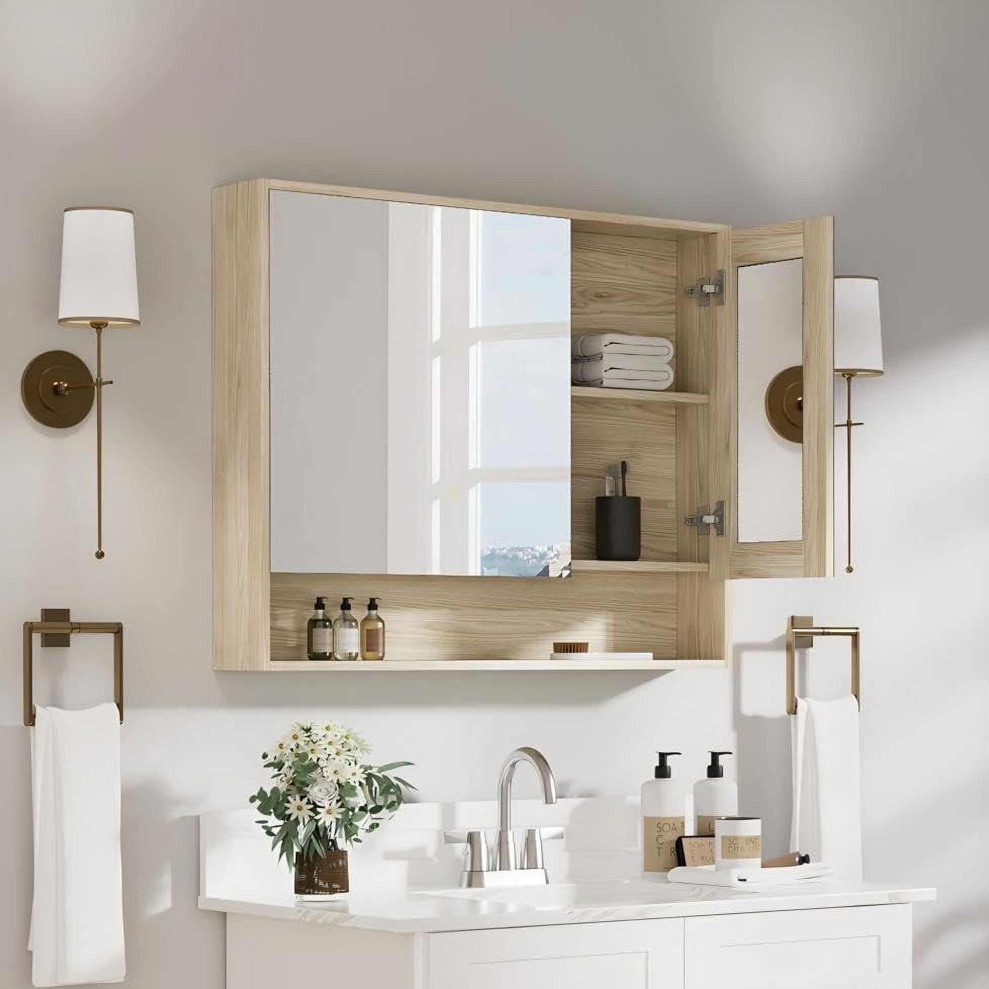 Bathroom Medicine Cabinet Mirror, 36" x 30" Bathroom Mirror with ...