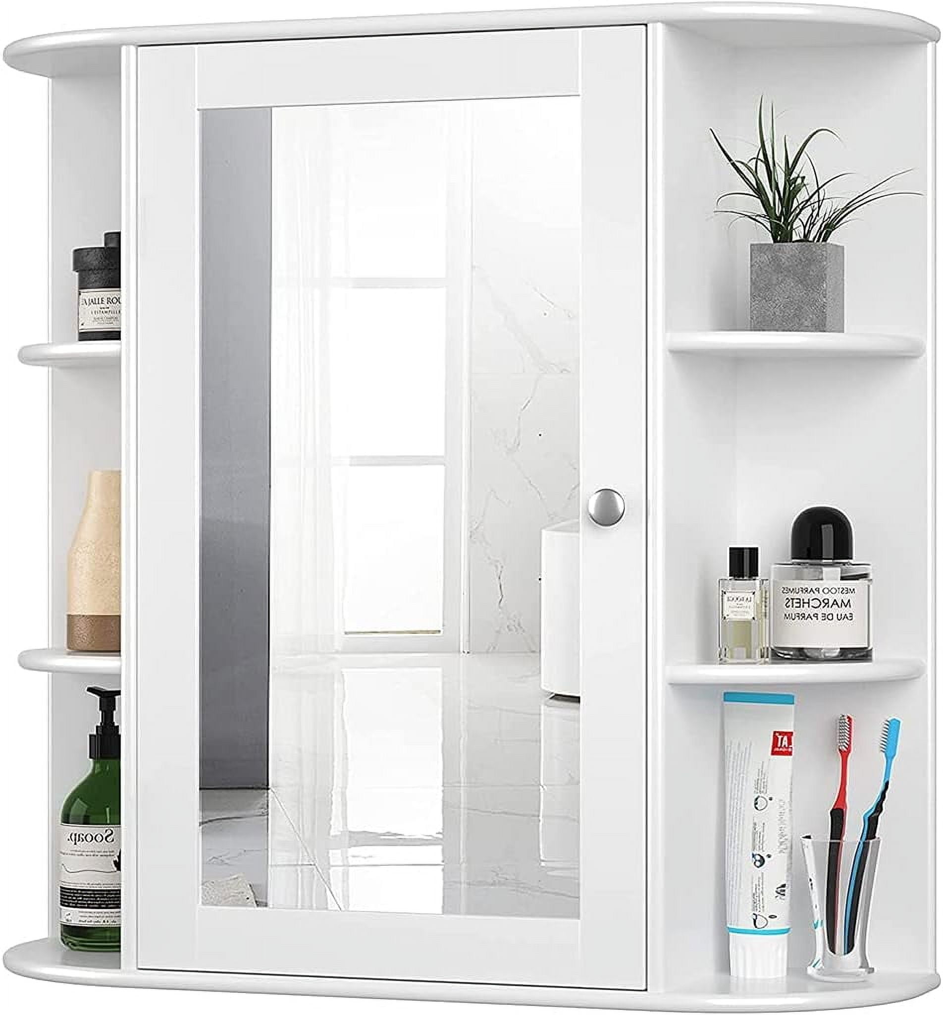 Bathroom Medicine Cabinet with Mirror, Wall Mounted Bathroom Storage ...