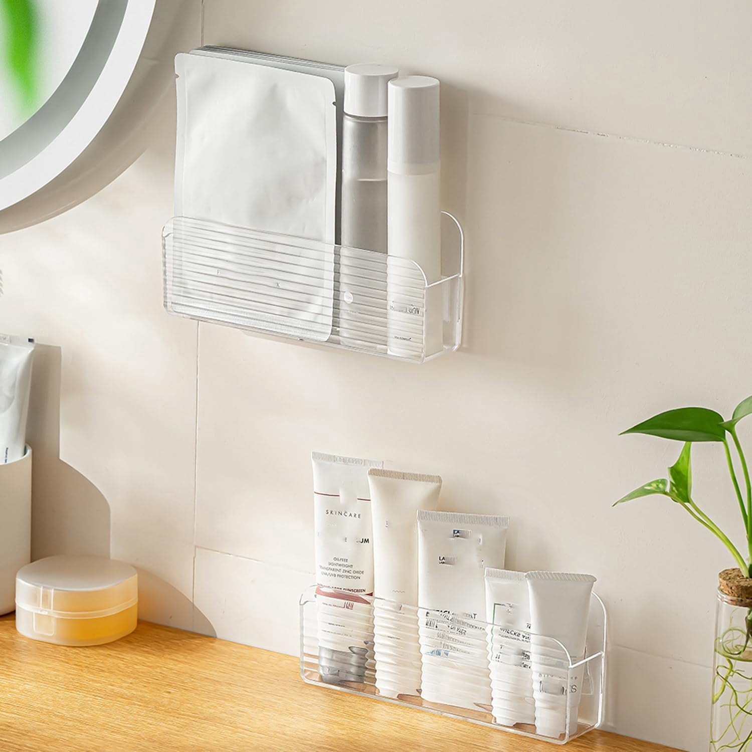 RIFESHOW Bathroom Medicine Cabinet Organizer Set,2-Pack Bathroom Mirror ...