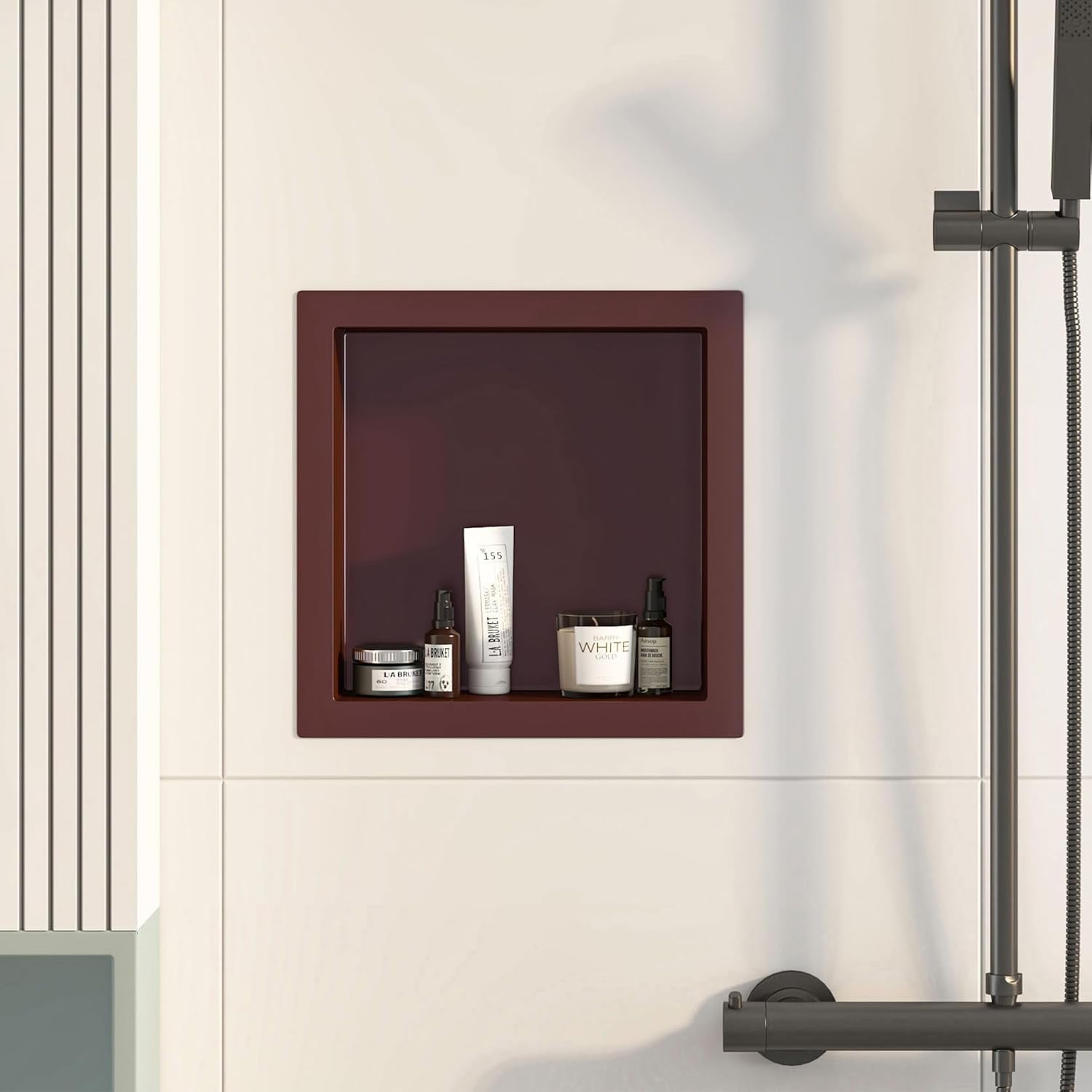 Bathroom Medicine Cabinet Recessed,12x12 Brown Shower Niche for Shower ...