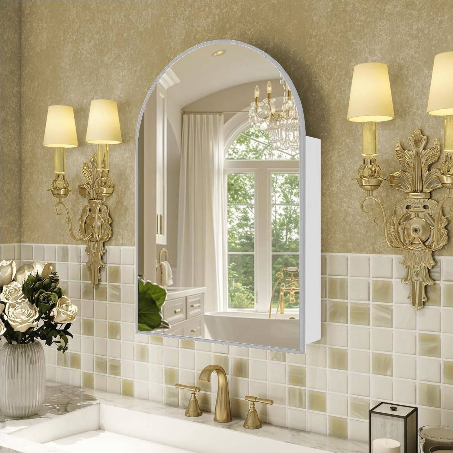 Bathroom Medicine Cabinet with Mirror, Surface Mount, Left or Right ...
