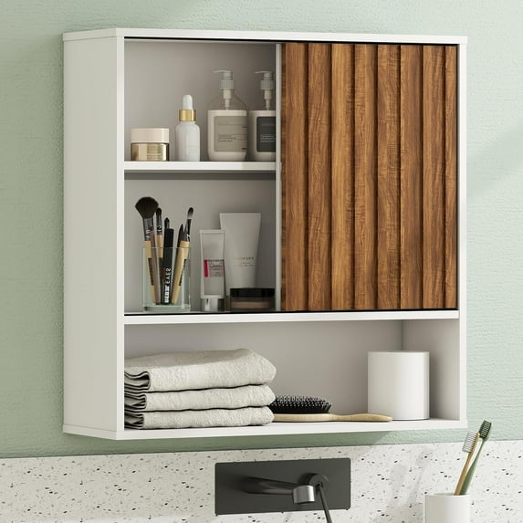 Bathroom Medicine Cabinet with Mirror - Wall Hanging Storage Cabinet ...