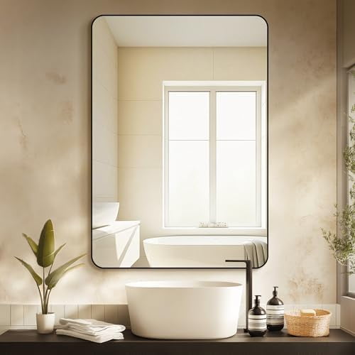 Bathroom Mirror, Black Framed Bathroom Mirror for Over Sink, High ...