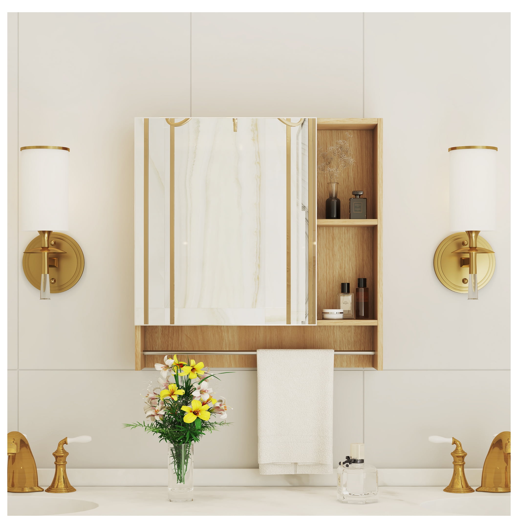 Bathroom Mirror Cabinet Wall Mounted,Medicine Cabinet,Over The Toilet ...