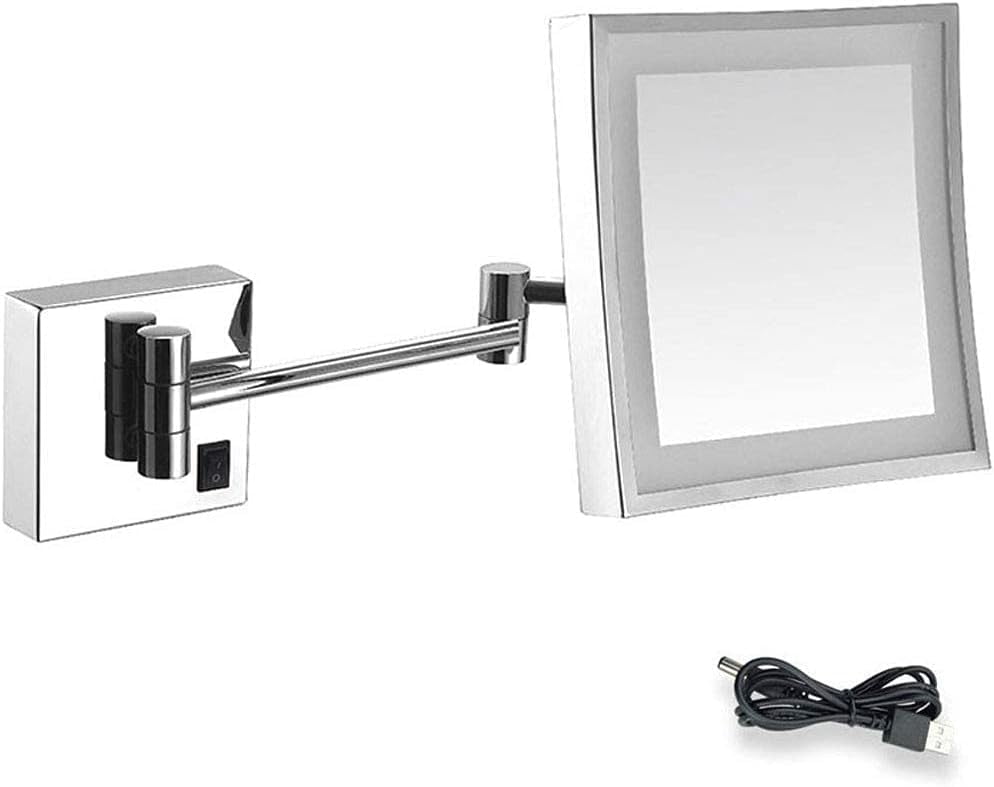 Bathroom Mirror Shaving Mirrors Make Up Wall Mounted USB Rechargeable ...