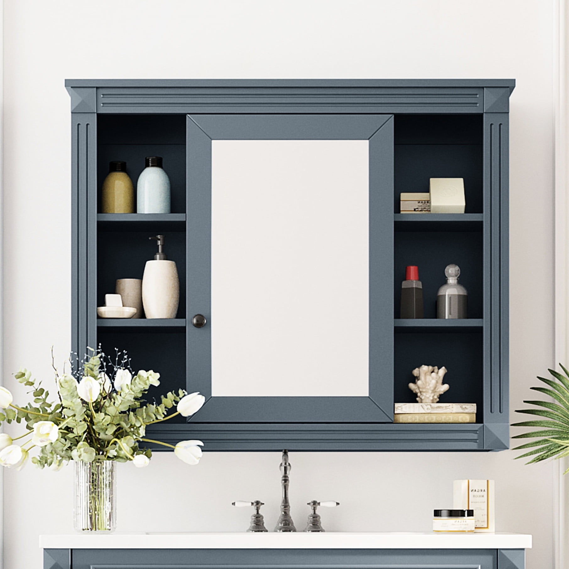 Bathroom Mirror Wall Cabinet | Adjustable Hinges & Sturdy Structure ...