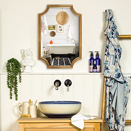 Bathroom Mirrors for Wall, Full Scalloped Corners Arch Rectangle Wall ...