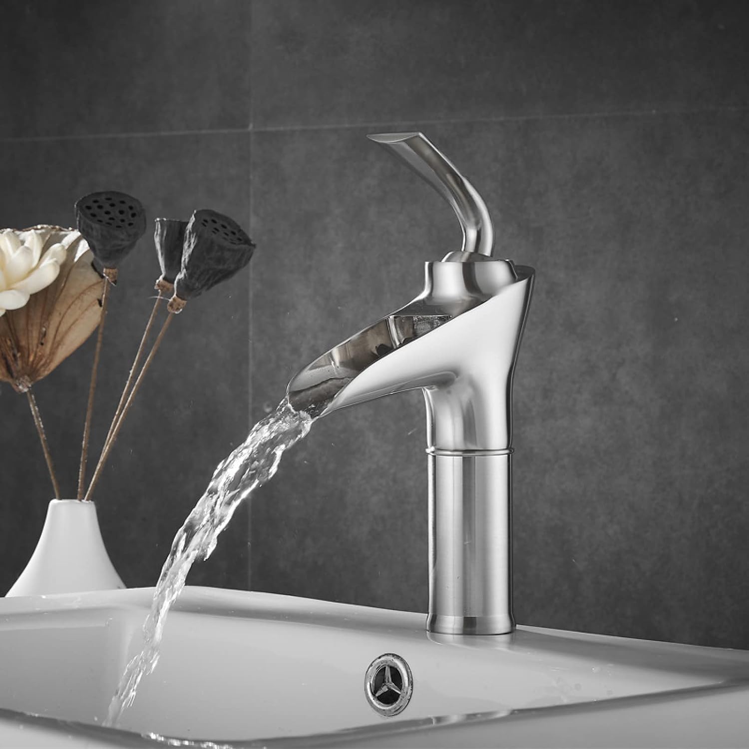 Bathroom Mixer Tap Waterfall, Brass, Basin Taps Hot and Cold Water ...