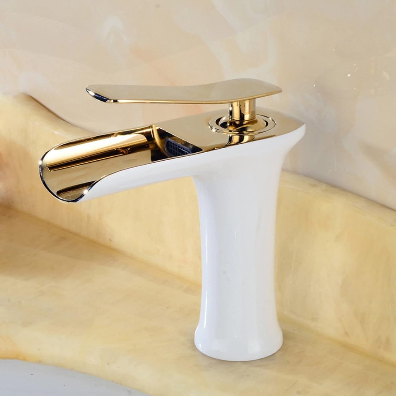 Bathroom Mixer Tap Waterfall, Single Lever Single Hole Bathroom Basin ...
