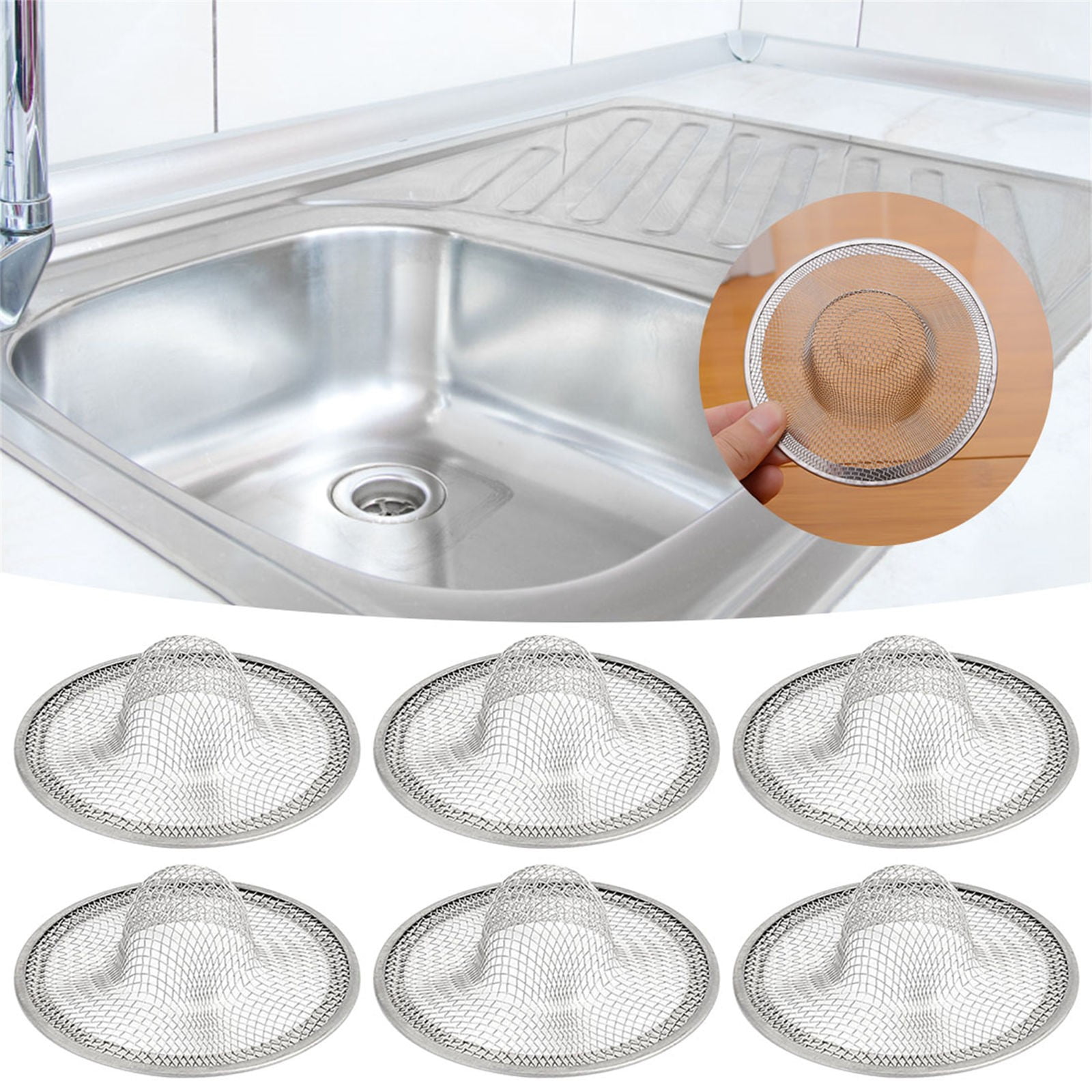 Bathroom Net Hole Basin Drain Filter Strainer Hair Catcher 6pcs ...