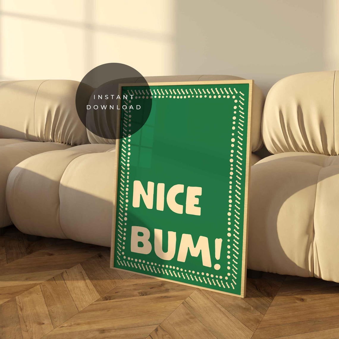 Bathroom Nice Bum Green Typography Poster Unframed Paper Print ...