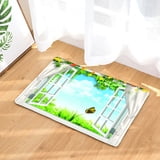 Bathroom Non-slip Mat Beach Flower landscape 3D Printed Bath Mat Floor ...