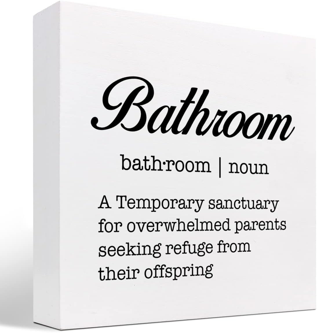 Bathroom Noun Definition Wood Box Sign Desk Decor Sign, Funny Bathroom ...