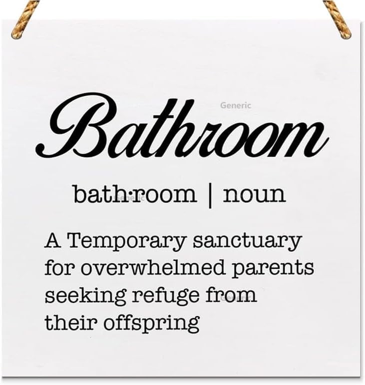 Bathroom Noun Definition Wood Sign Decor Sign, Funny Bathroom Wooden ...