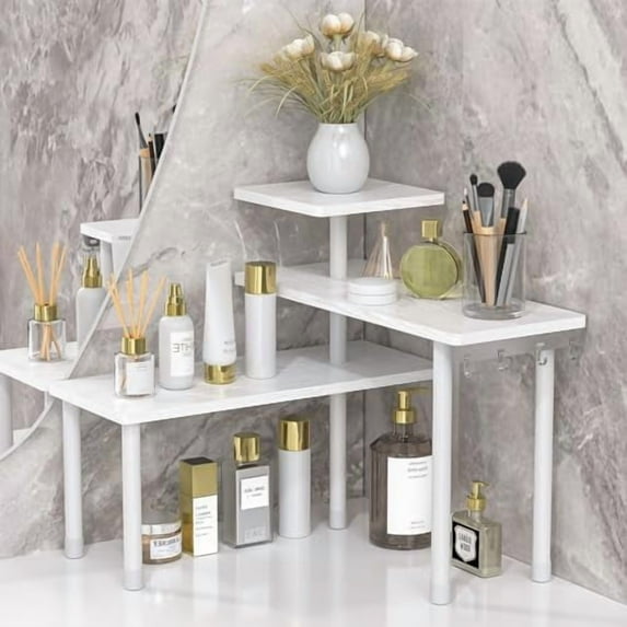 Bathroom Organizer Countertop Corner Shelf, 3 Tier Moveable Organizer ...