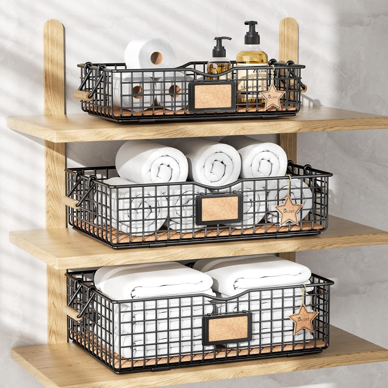 Bathroom Organizers and Storage, 3 Pack Plus Storage Baskets for ...
