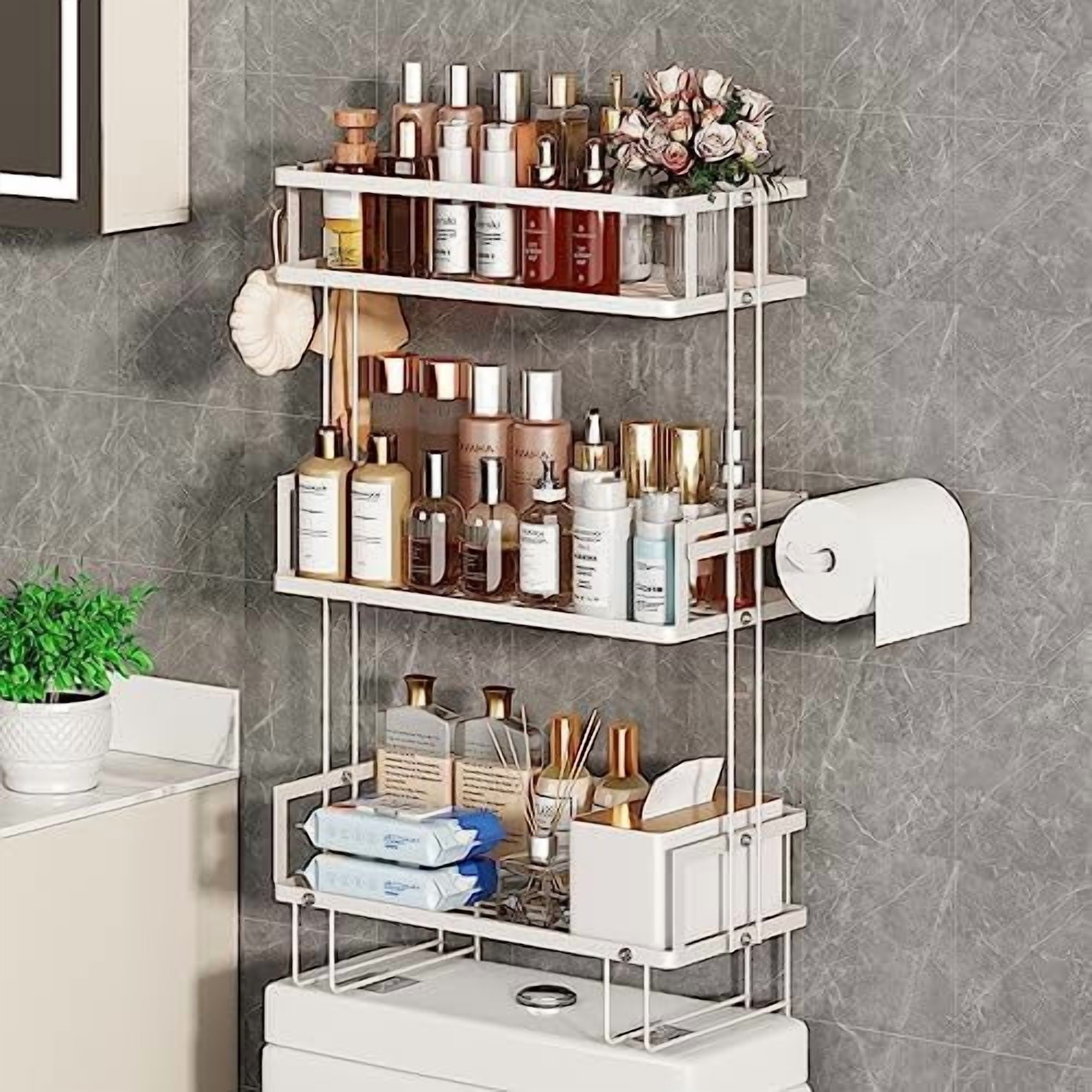 Bathroom Organizers and Storage, 3-Tier Over The Toilet Storage, Wall ...