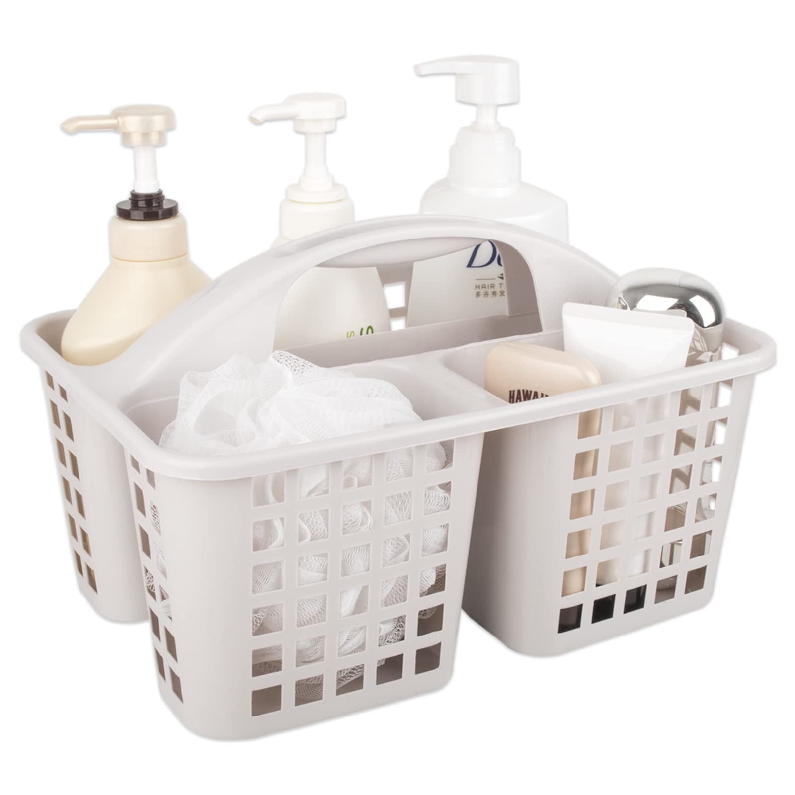 SkyAuks Plastic Shower Caddy with 3 Compartments Portable Divided ...