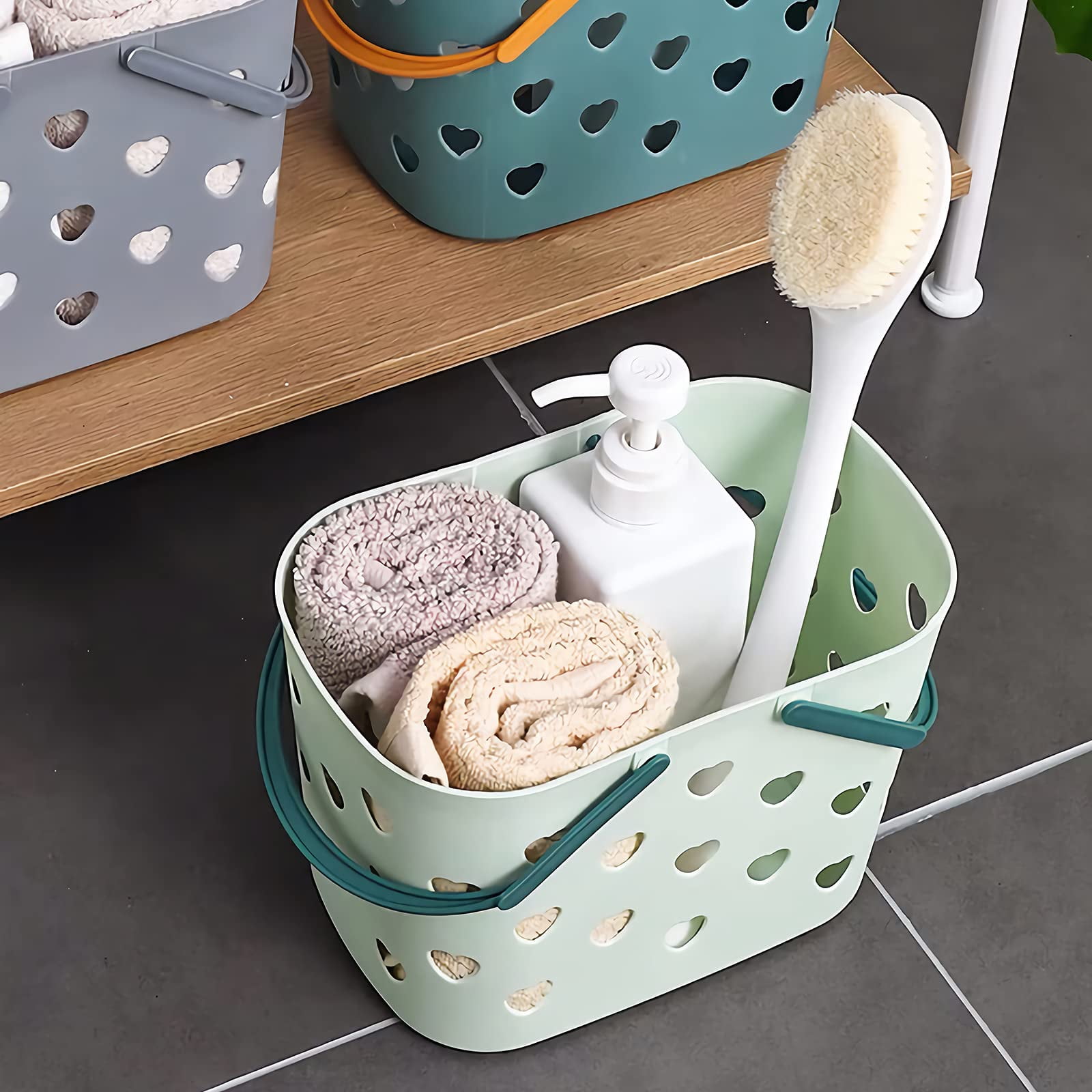 Bathroom Organizers and Storage, Portable Shower Caddy Tote Plastic ...