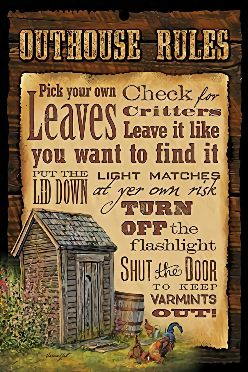 Bathroom Outhouse Rules 8" X 12" Metal Sign Metal Plaque 12x8 Inches ...