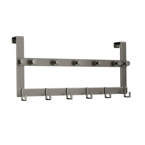 Bathroom Over the Door Hooks Coat Rack 13 Hooks Punch-free Clothes Hat ...