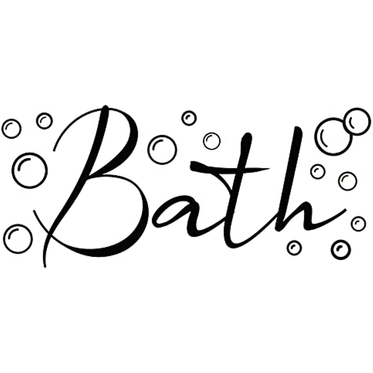 Bathroom PVC Wall Sticker Text Bath Bubbles Pattern Vinyl Wall Art ...