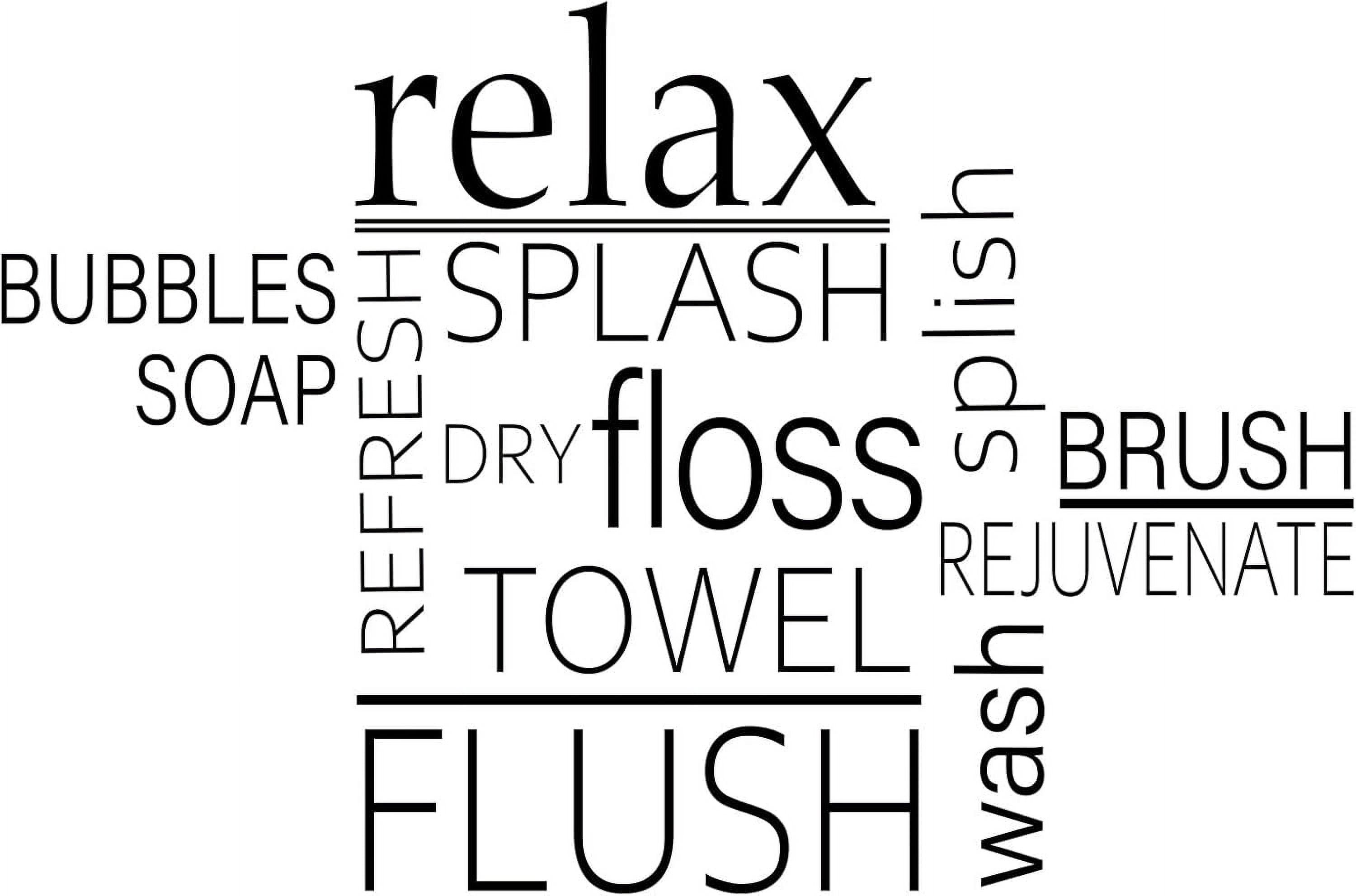 Bathroom PVC Wall Stickers Word Relax Flush Wash Vinyl Wall Decal ...