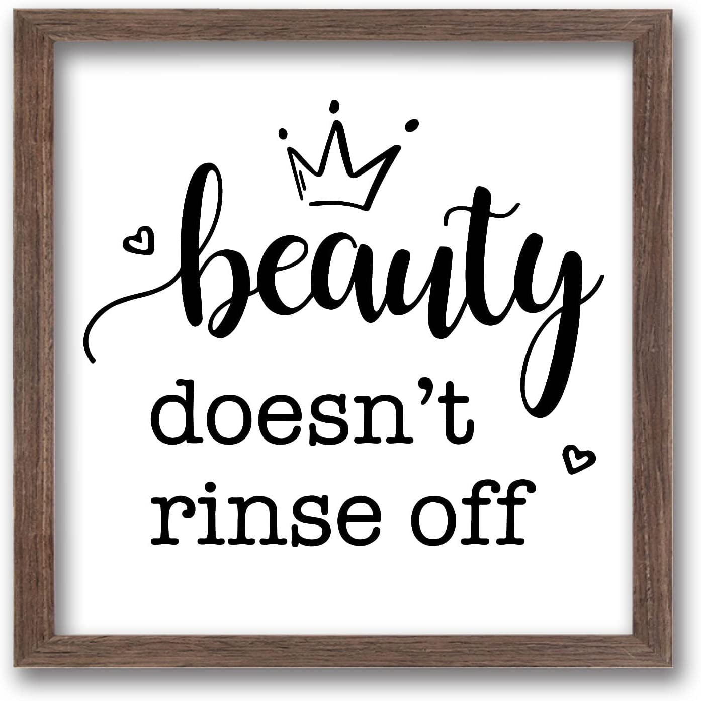 Bathroom Picture Framed Signs-Beauty Doesn't Rinse Off (7x7 inch ...