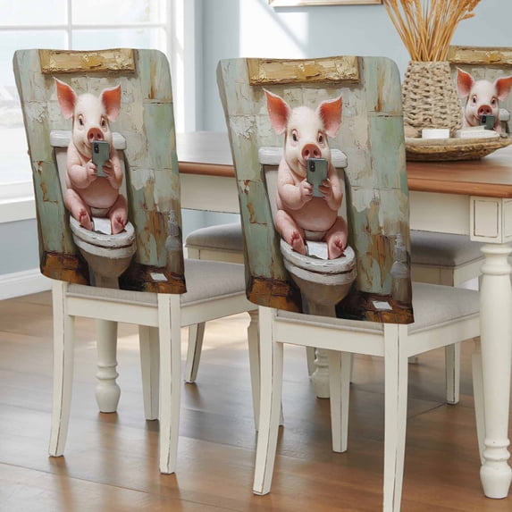 Bathroom Pig Chair Back Covers, Removable Chair Covers for Dining ...