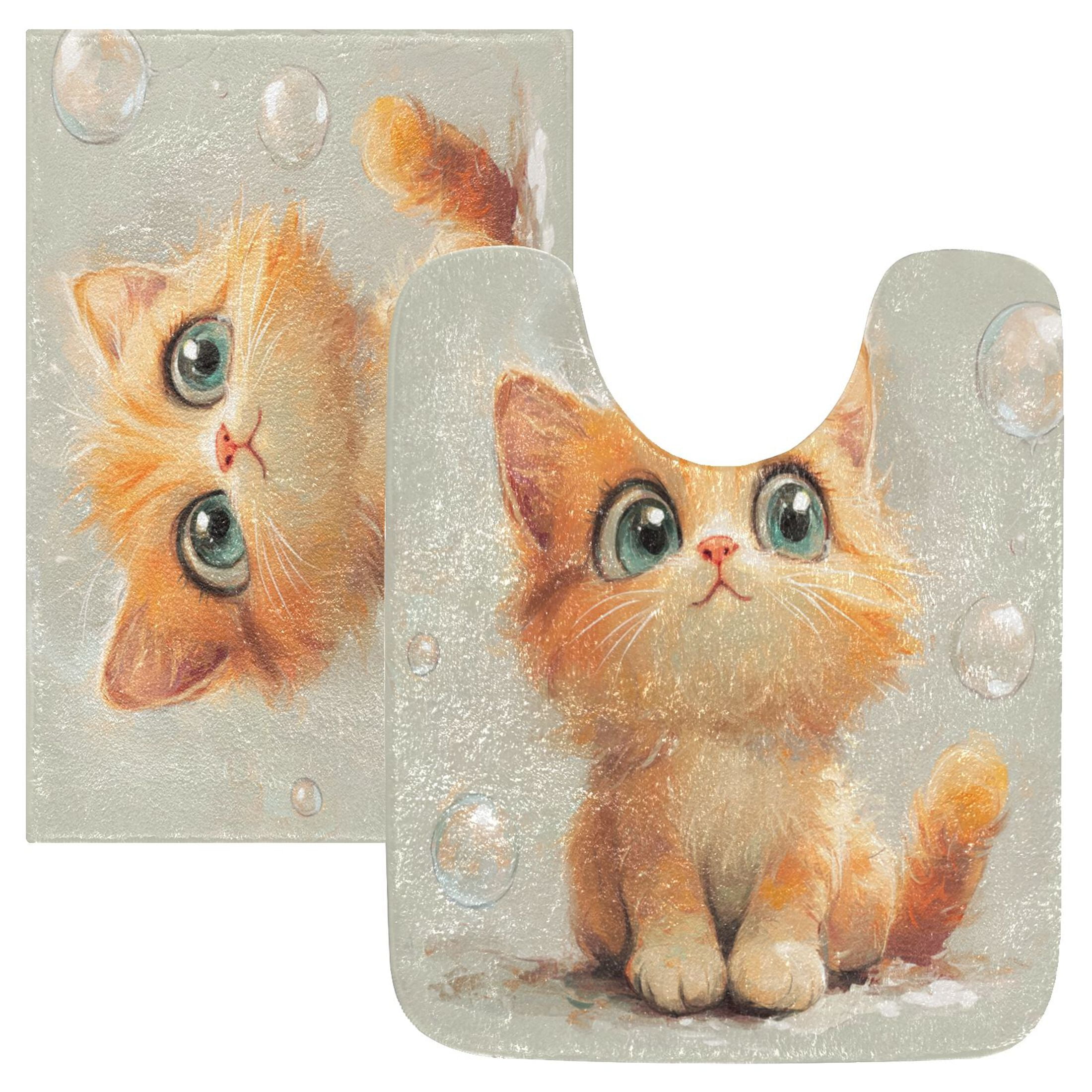 Bathroom Plush Absorbent Mat Combined U-Shaped Square Pad Bath Mat ...