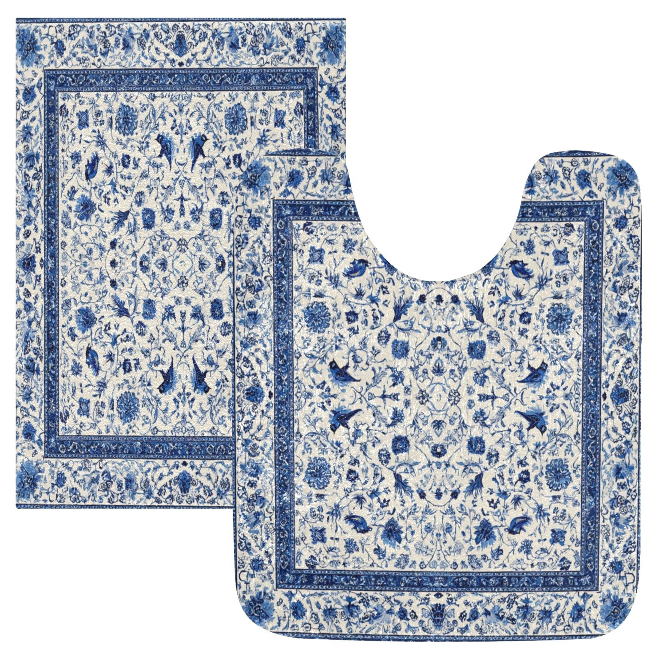 Bathroom Plush Absorbent Mat Combined U-Shaped Square Pad Bath Mat ...