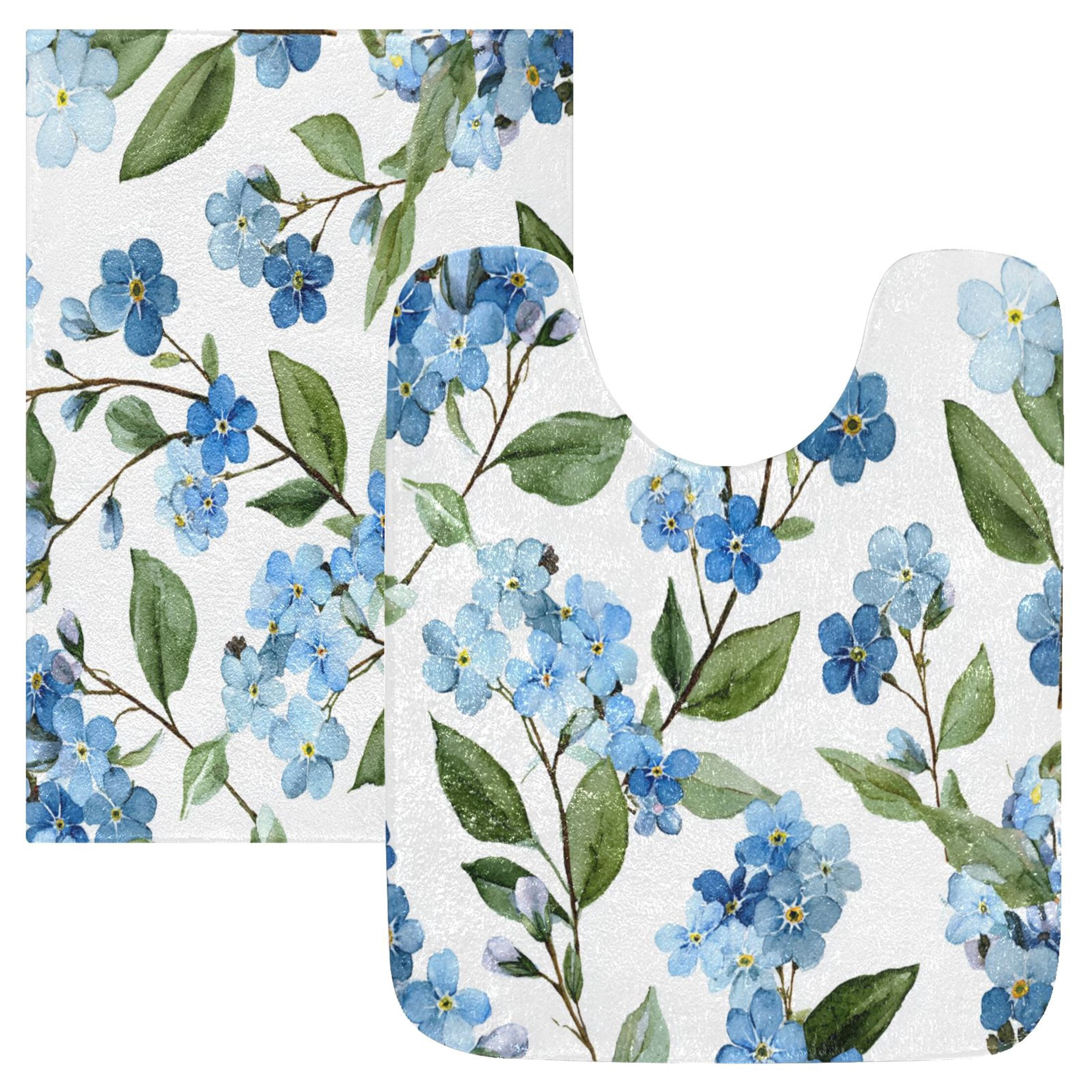 Bathroom Plush Absorbent Mat Combined U-Shaped Square Pad Bath Mat ...