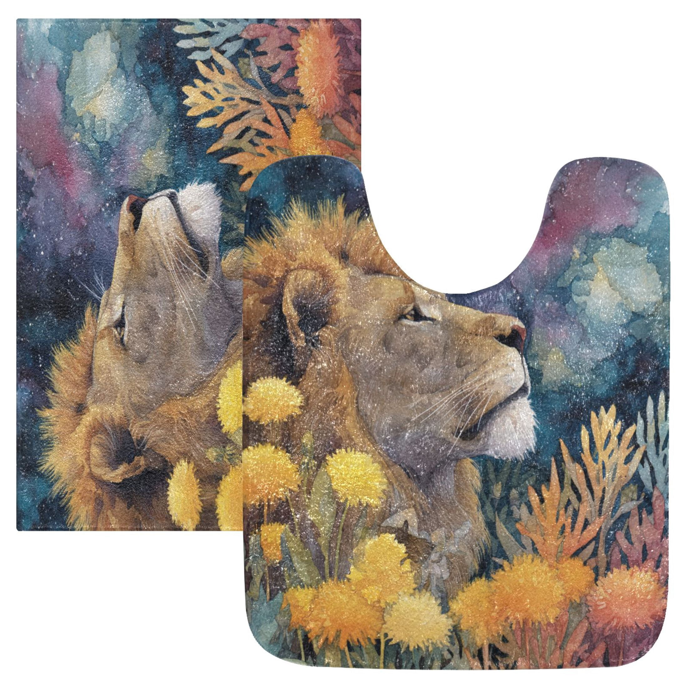 Bathroom Plush Absorbent Mat Combined U-Shaped Square Pad Bath Mat ...