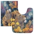 Bathroom Plush Absorbent Mat Combined U-Shaped Square Pad Bath Mat ...